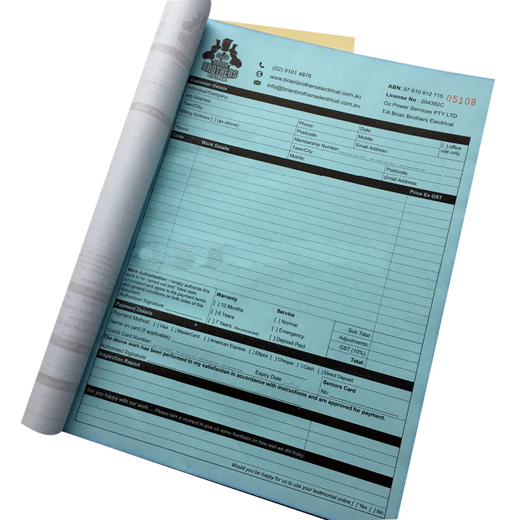 Bill Book – Print Shop Bro